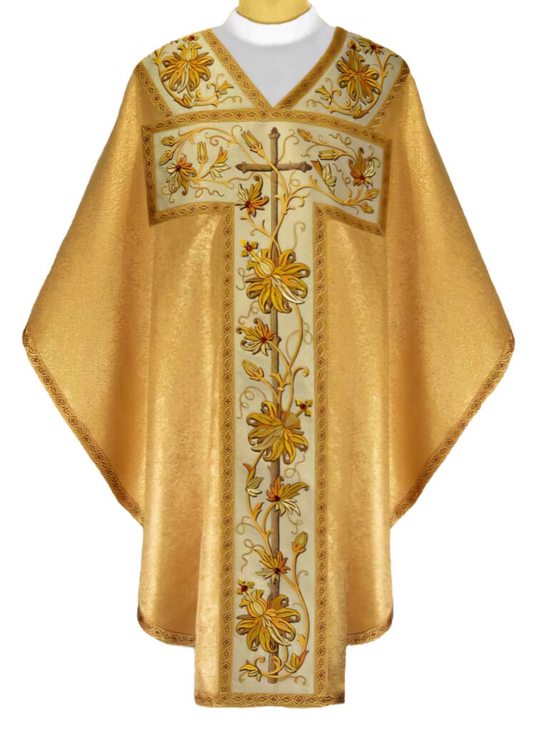 Golden Embroidered Chasuble - VestmentsWorld.com