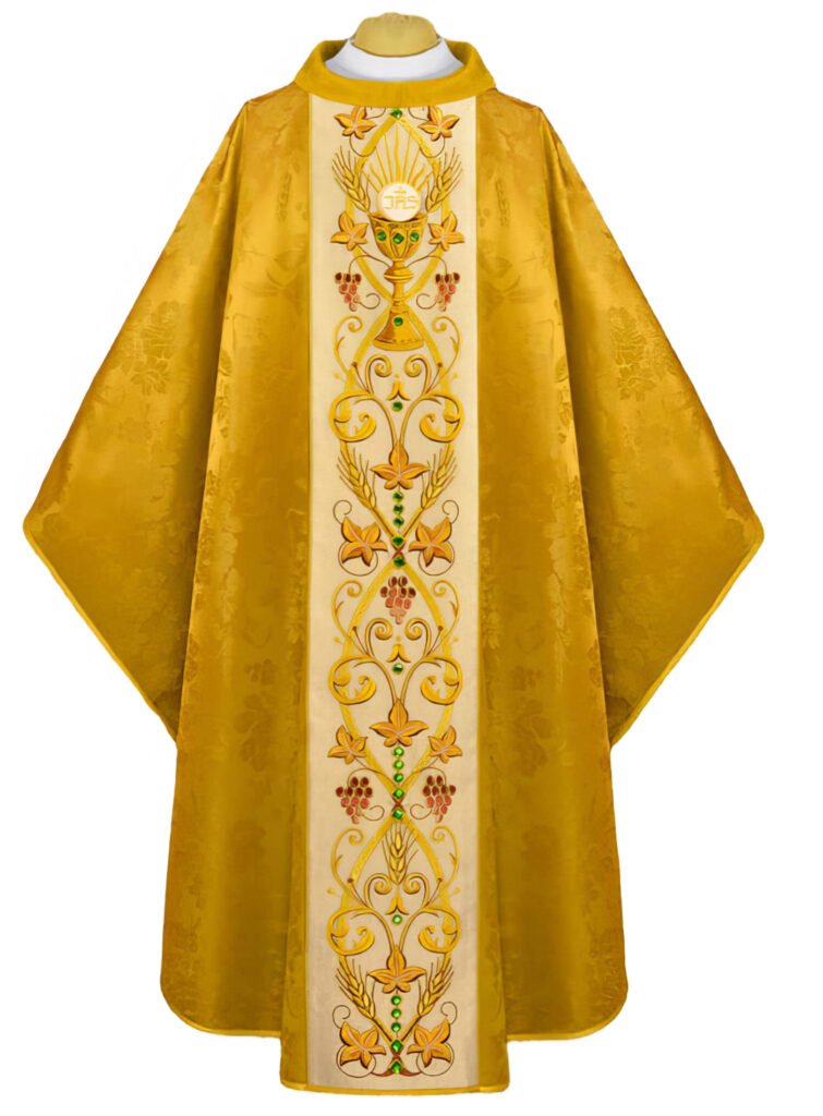 Golden Embroidered Chasuble - VestmentsWorld.com